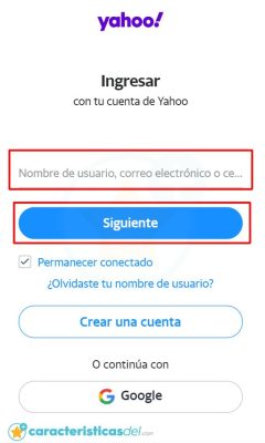 Yahoo iniciar Sesión (en el correo electrónico)